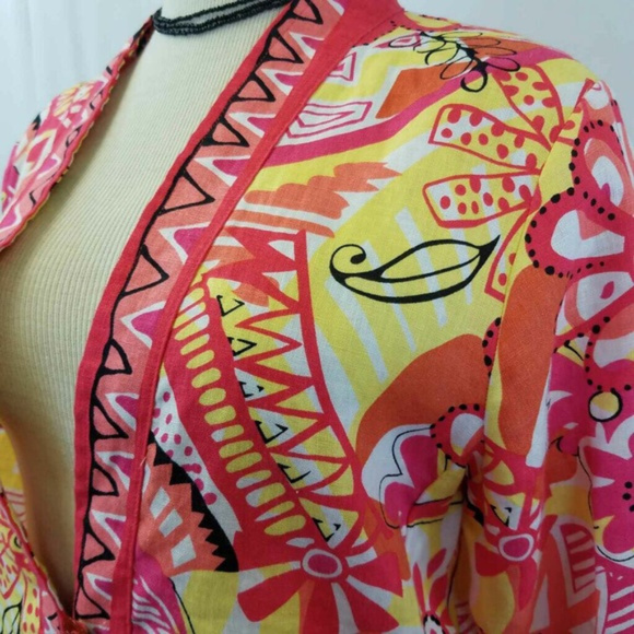 Choices | Jackets & Coats | Oh Sunny Day Boho Linen Floral Long Blazer ...